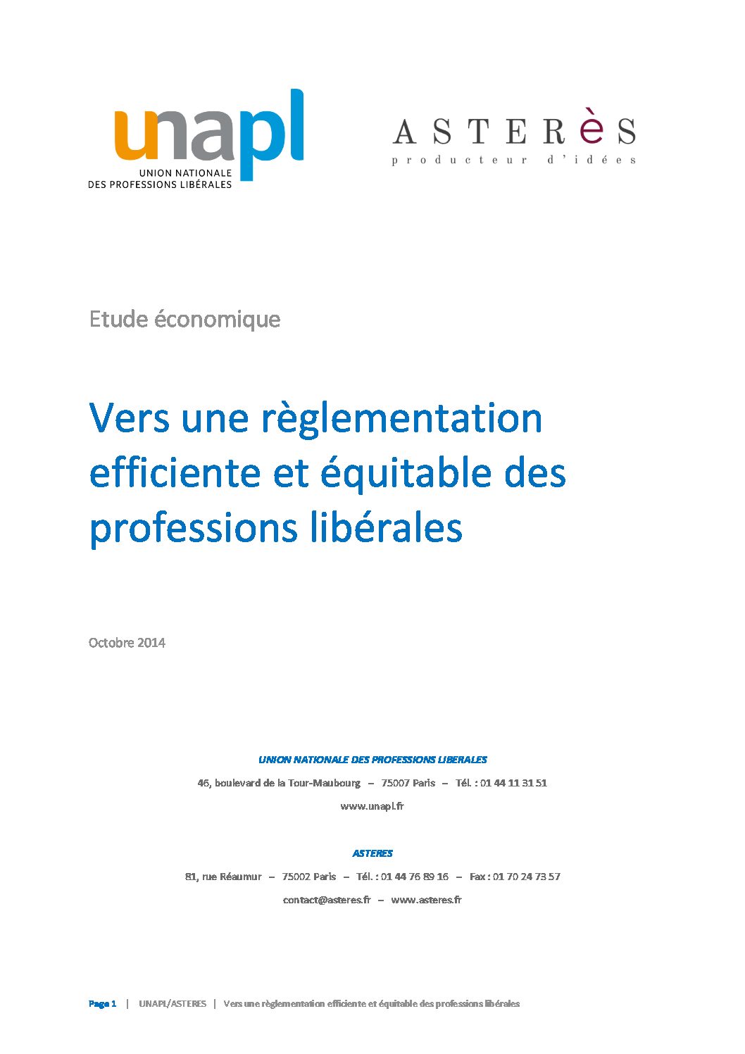 Asteres-UNAPL-Etude_sur_les_professions_reglementees - ASTERÈS